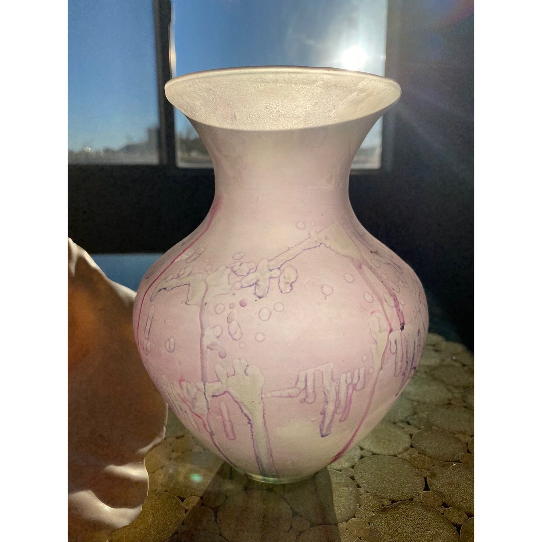 Rueven Art Nouveau Glass Vase /vintage/ Hand Made/hand Painted/ France ...