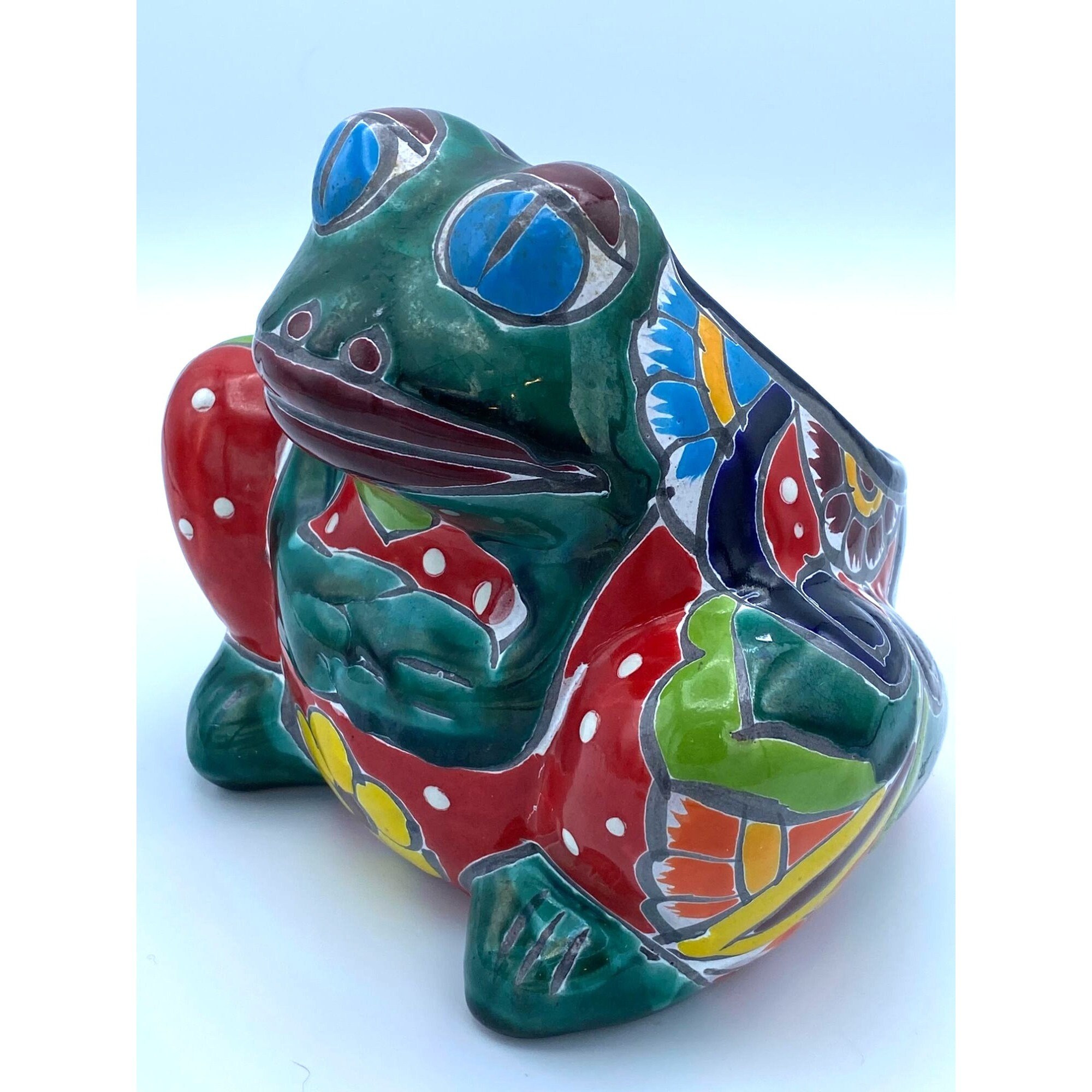 Talavera Mexican Pottery Frog Planter Indoor/outdoor Multicolor - Etsy