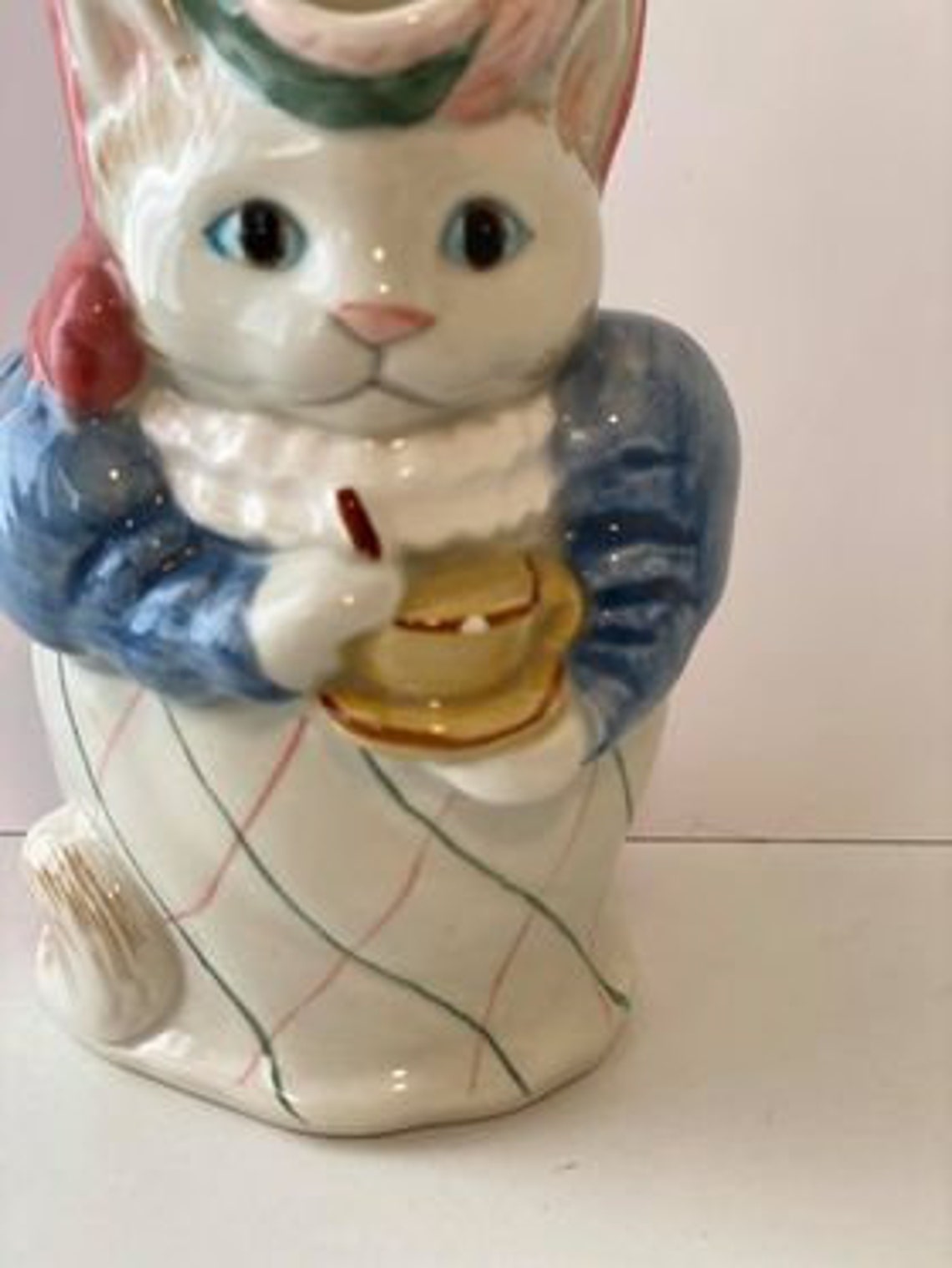 Hand Painted Cute Cat Creamer/Pitcher Fitz and Floyd 1988. | Etsy