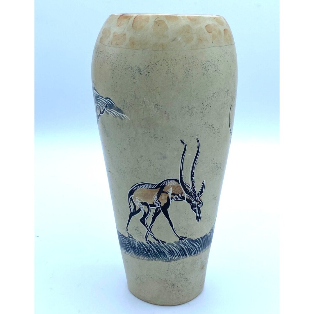 Safari Animal Bud Vase Soapstone Handmade African Art Decor With Long ...
