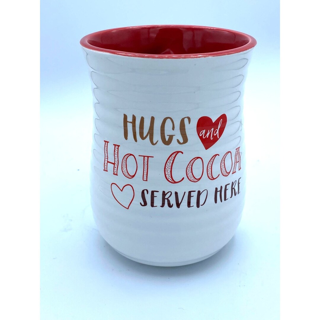 Hugs & Hot Cocoa Red Heart Hand Wrap Around Warmer Mug/12 Oz - Etsy