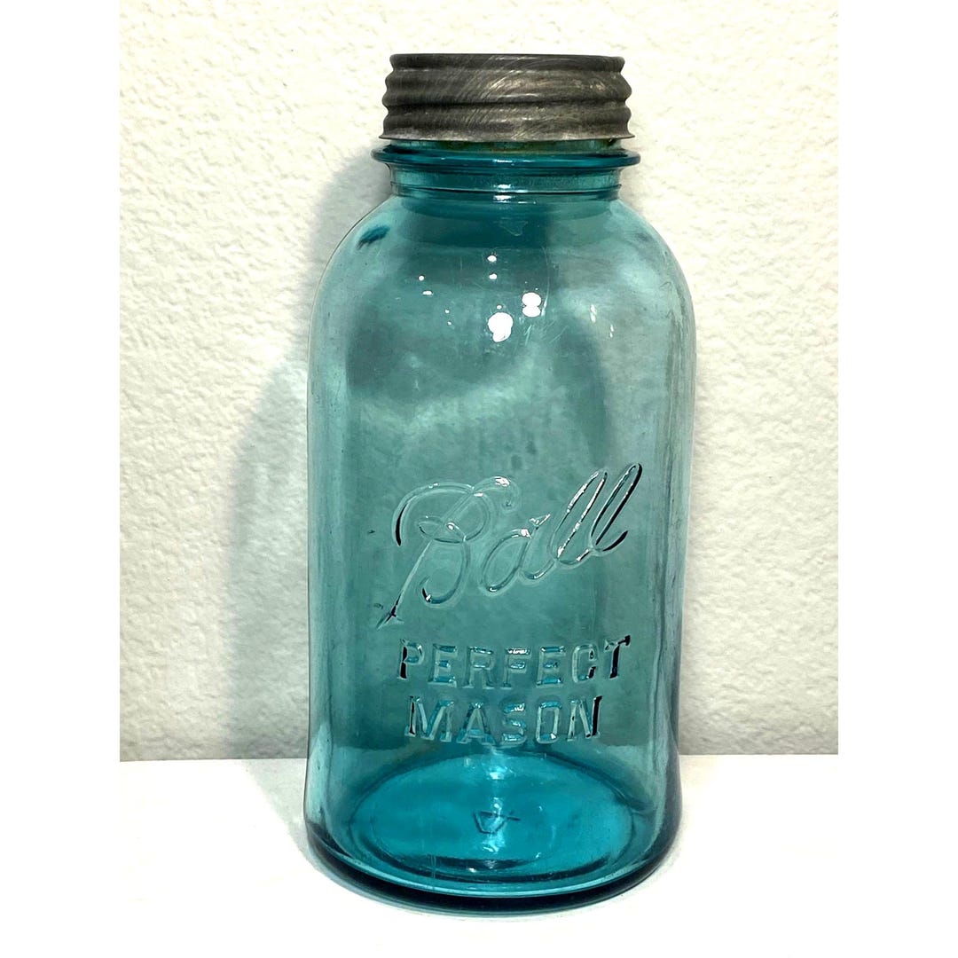 Blue Ball Perfect Mason Half Gallon Vintage Jar 4 W/zinc Lid Insert/single Jar - Etsy