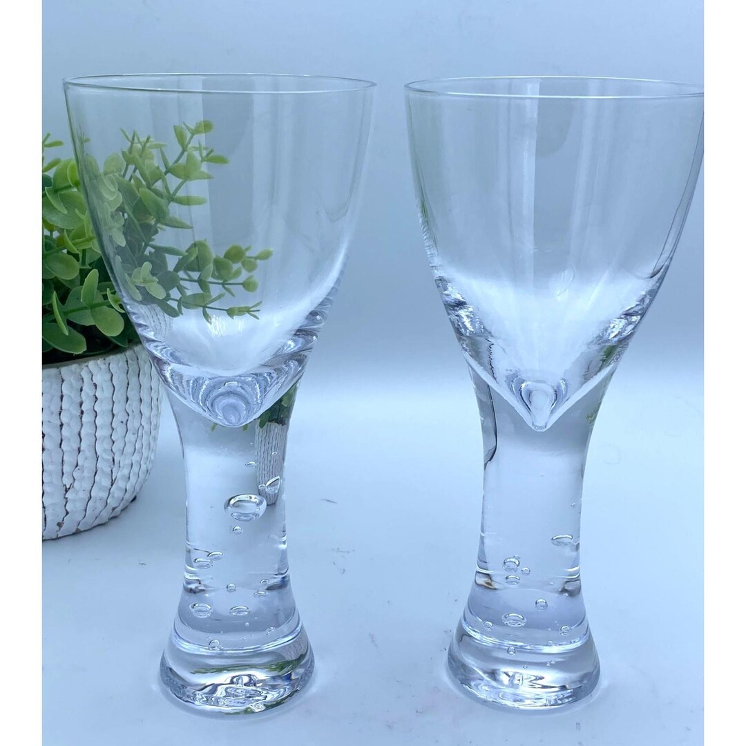 Pier 1 Vintage Bubble Wine Glasses, Set of Two /"bubbles" Stem ...