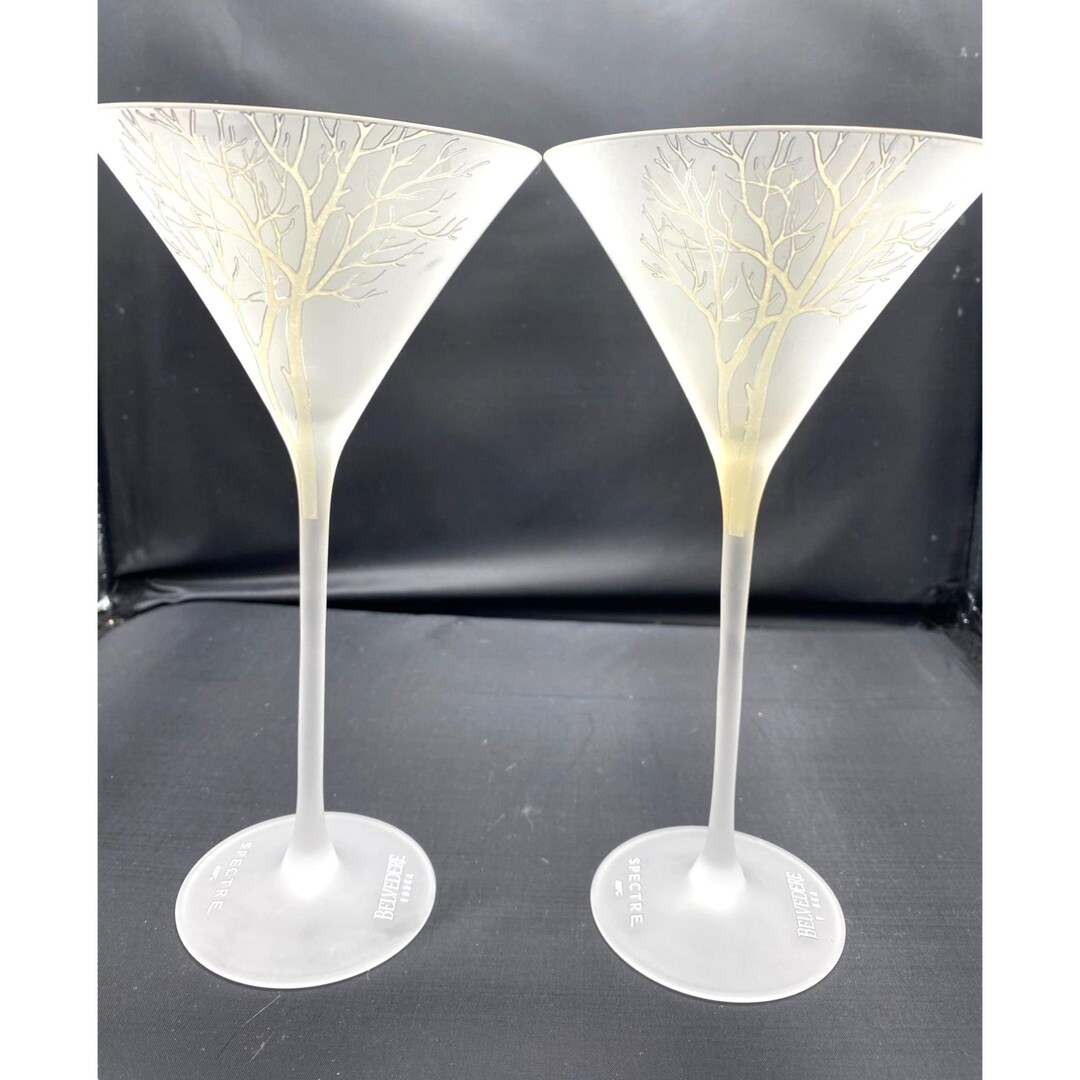 Belvedere Frosted Vodka Spectre Martini Tree Design Glasses/set of 2 - Etsy