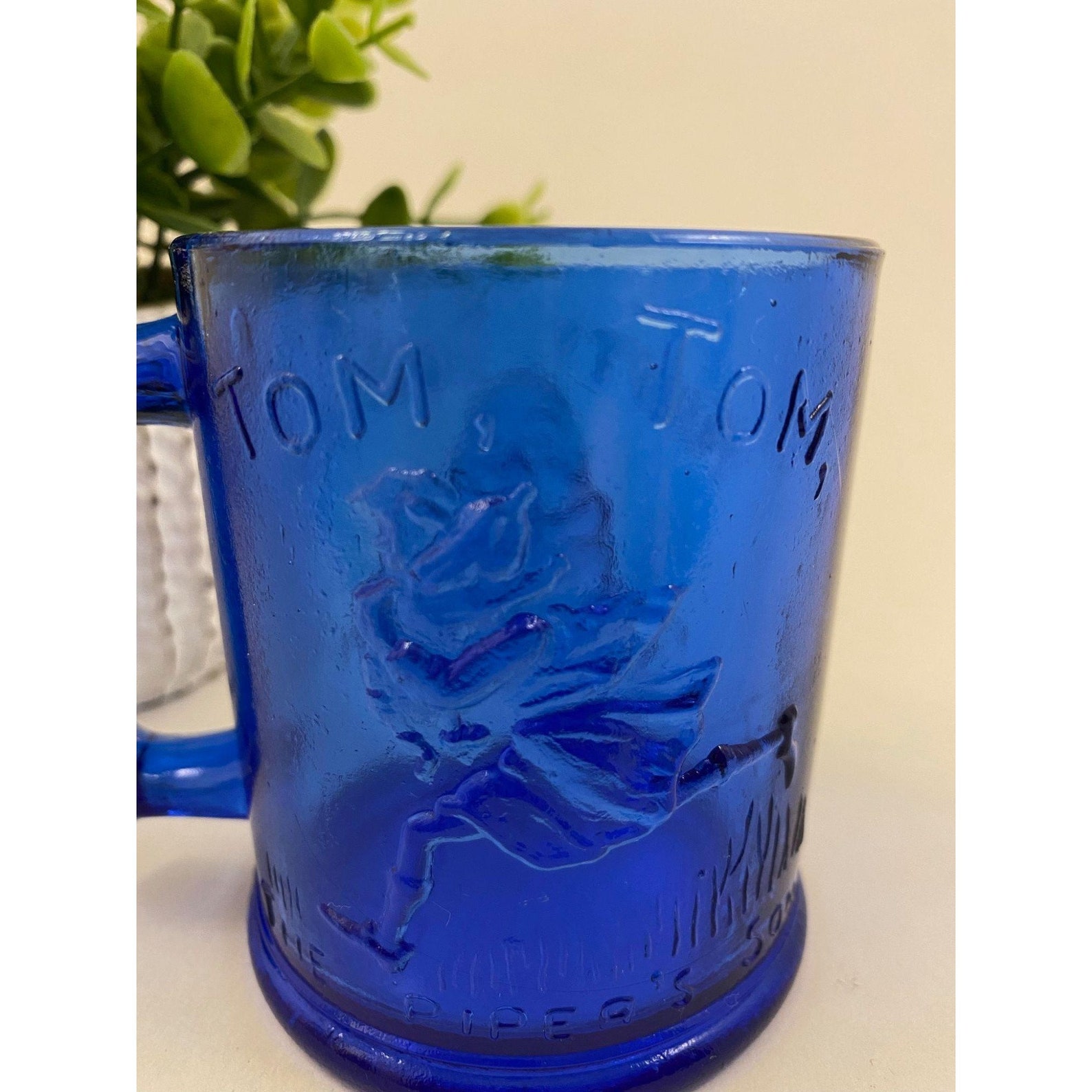 Humpty Dumpty/tom/ Cobalt Blue Glass Mug/child's Nursery Rhymes/vintage ...