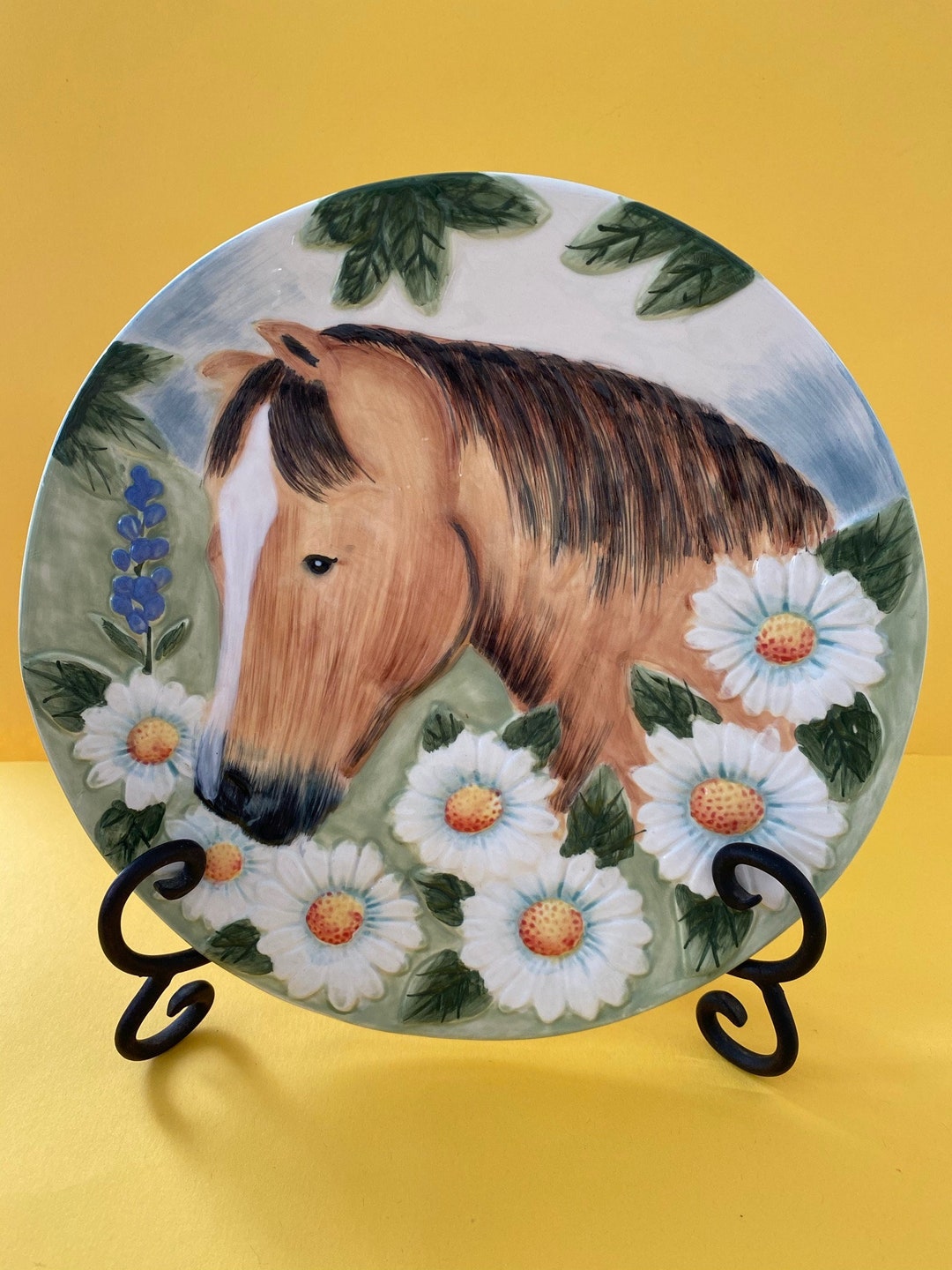 Certified International Vintage Susan Winget Horse Daisy Plate - Etsy