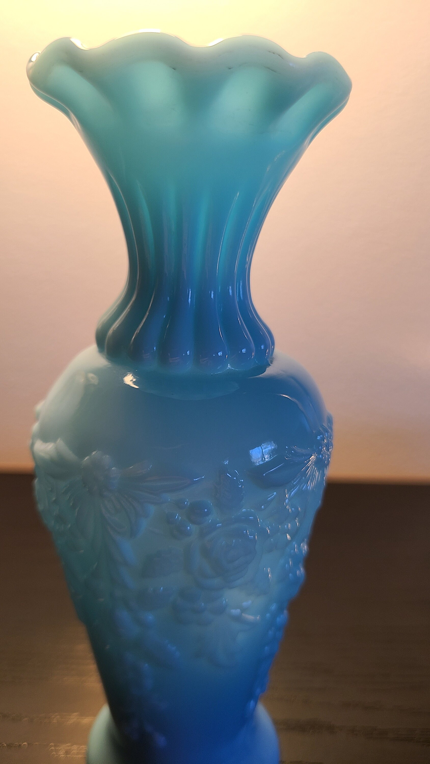 Portieux Vallerysthal Blue Milk Glass Antique Mini Vase Blue Opaline Milk Glass - Etsy