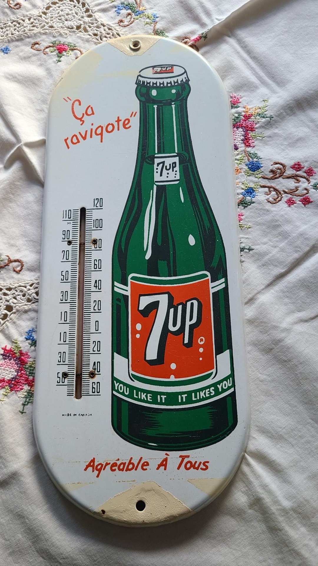 Vintage 7-up Thermometer French Version Made in the 50's - Fully ...