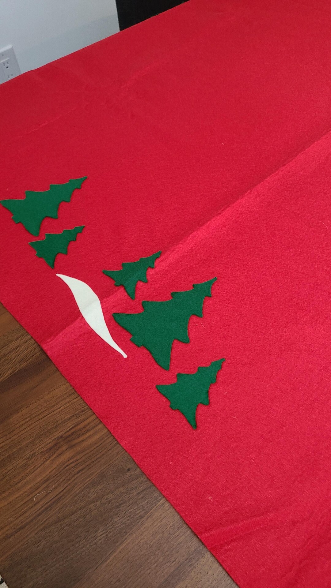 Extra Large 100% Pure Wool Red Felt Fabric Xmas Table Cover, Tree Skirt ...