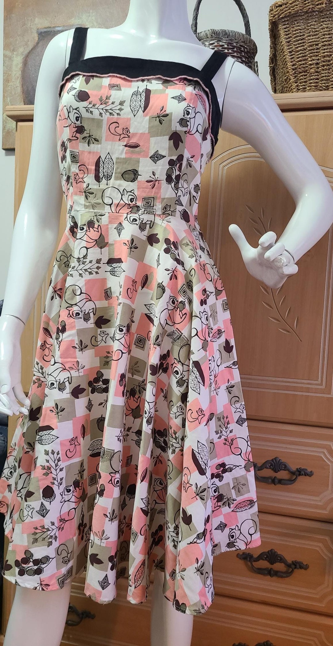 1950's ''pinup Couture'' Squirrel Print Jive Sock-hop Dress - Dance ...