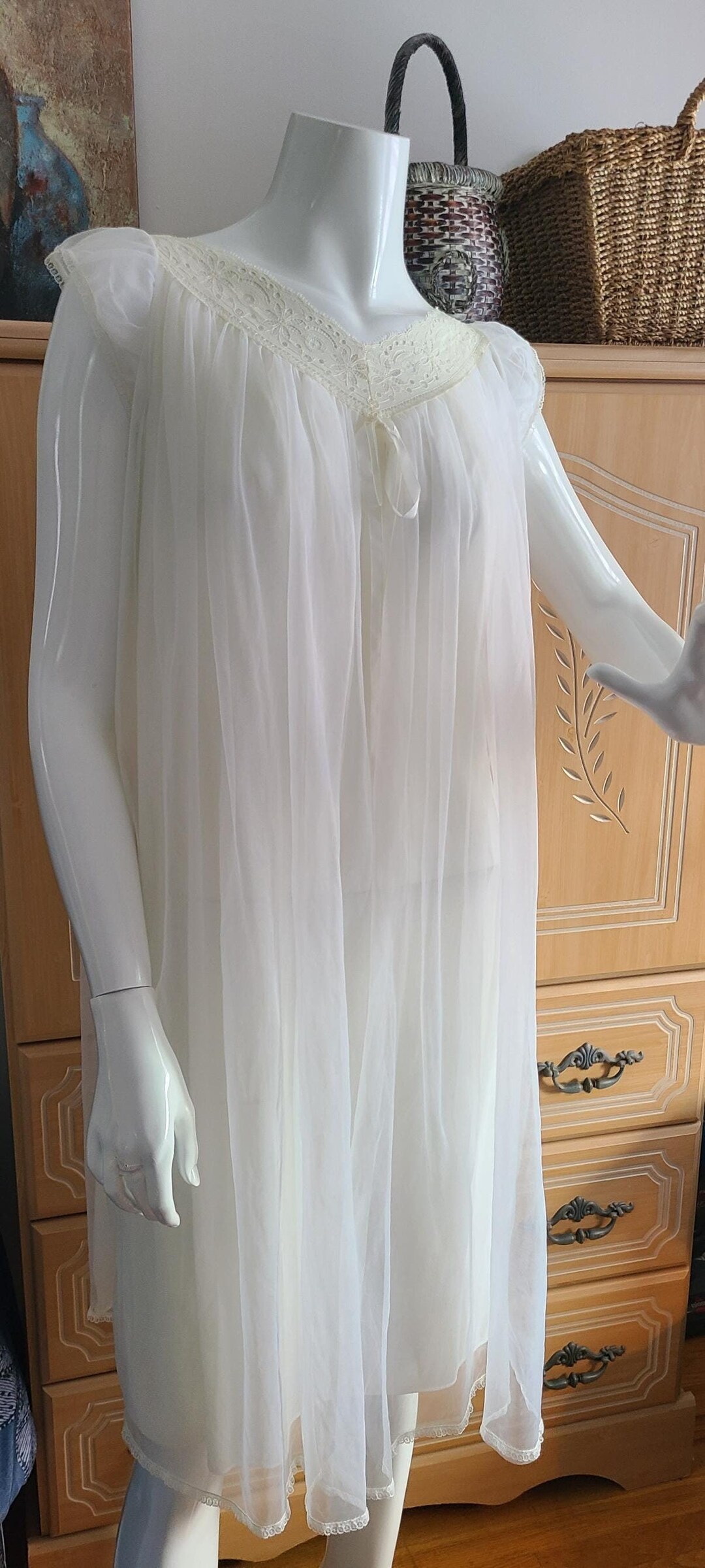 1960's 100% Nylon ''louis Jean'' Negligee - Vintage Negligee Peignoir ...