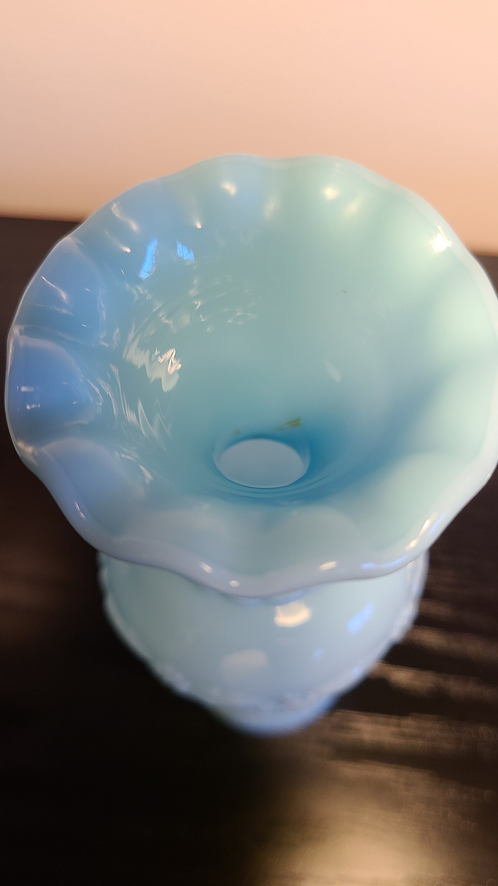 Portieux Vallerysthal Blue Milk Glass Antique Mini Vase Blue Opaline Milk Glass - Etsy