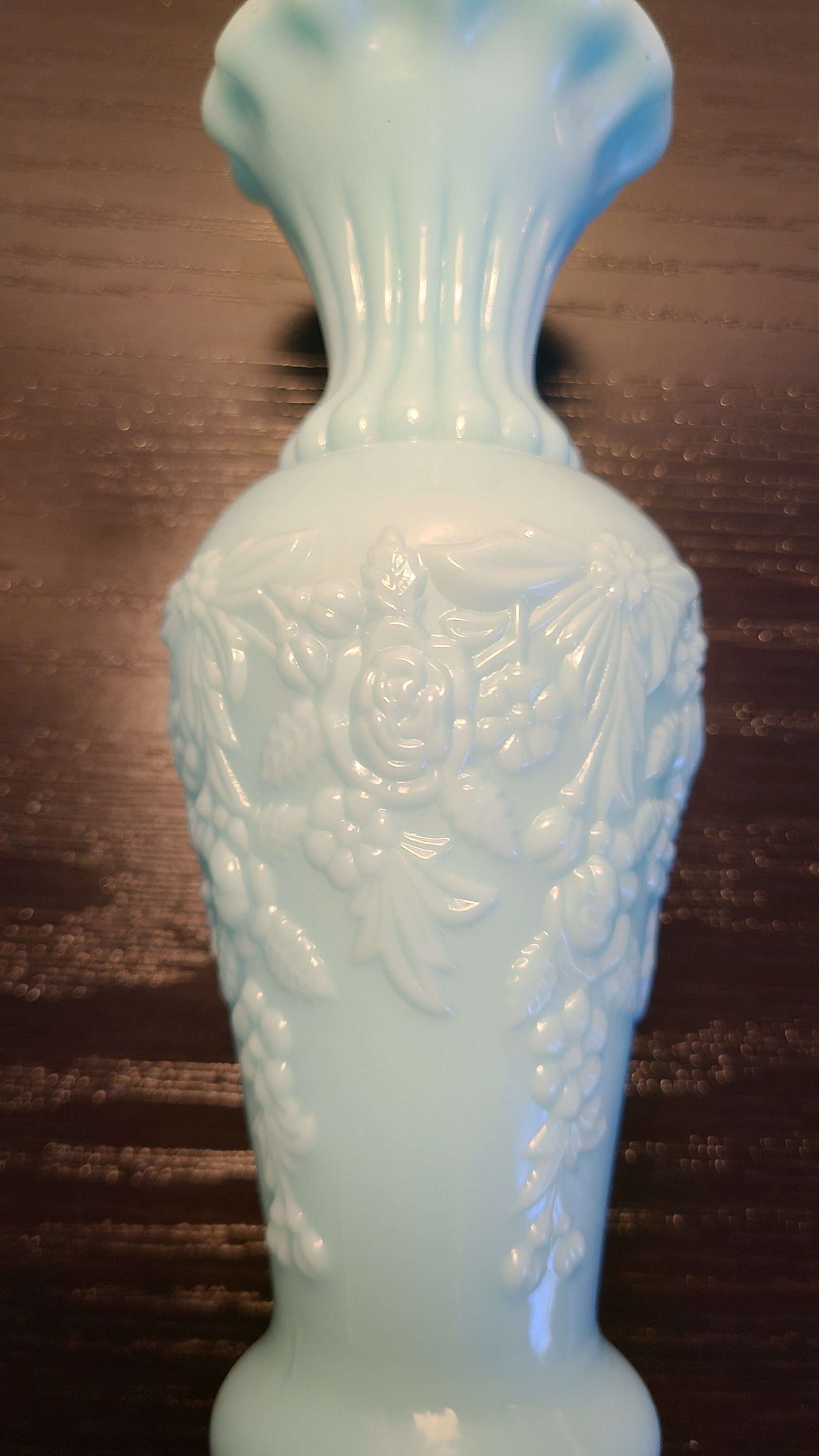 Portieux Vallerysthal Blue Milk Glass Antique Mini Vase Blue Opaline Milk Glass - Etsy