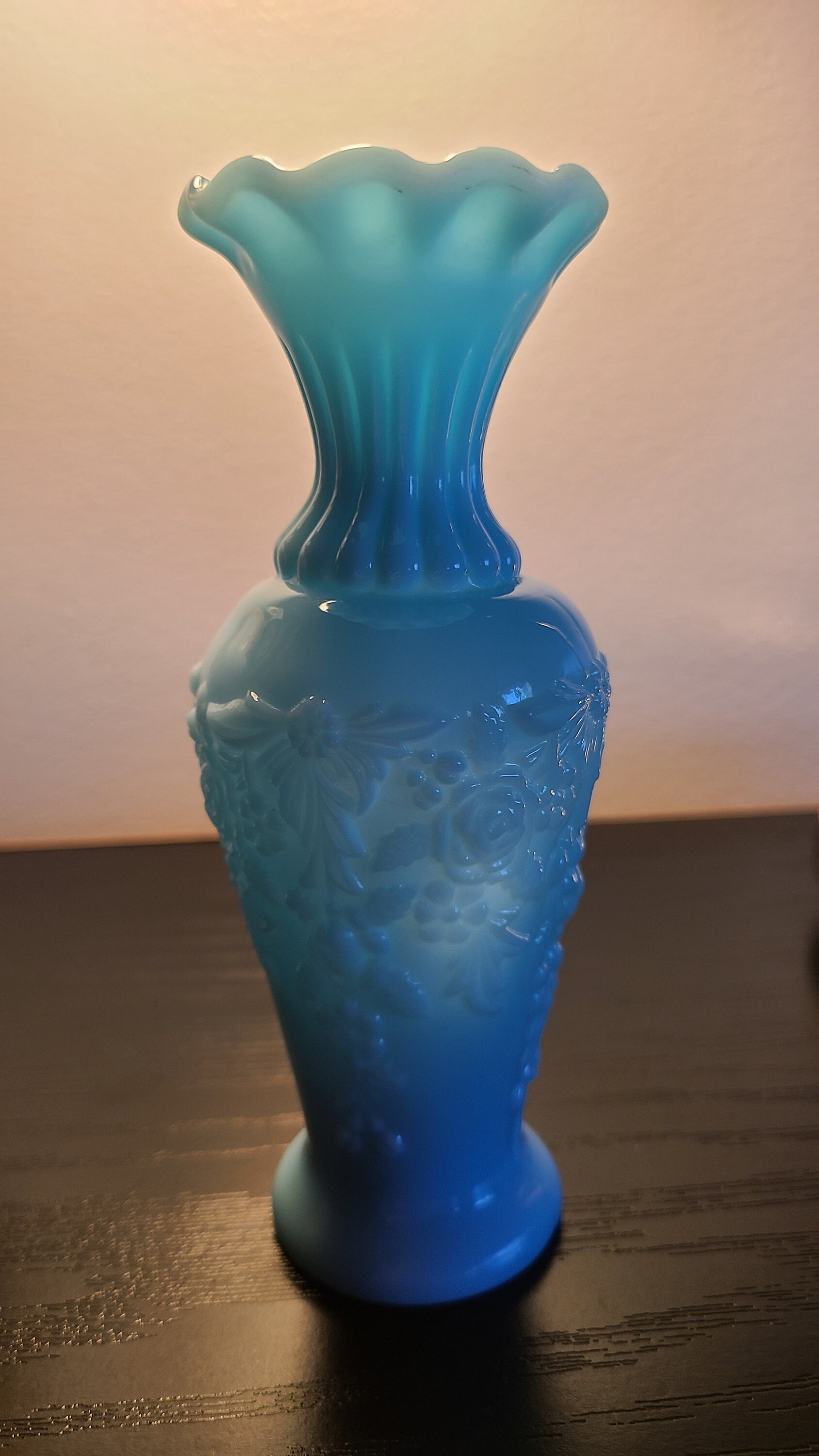 Portieux Vallerysthal Blue Milk Glass Antique Mini Vase Blue Opaline Milk Glass - Etsy