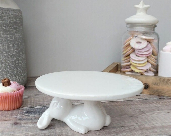 White Ceramic Cake Stand | Bunny Cake Stand | Afternoon Tea | Rabbit ...