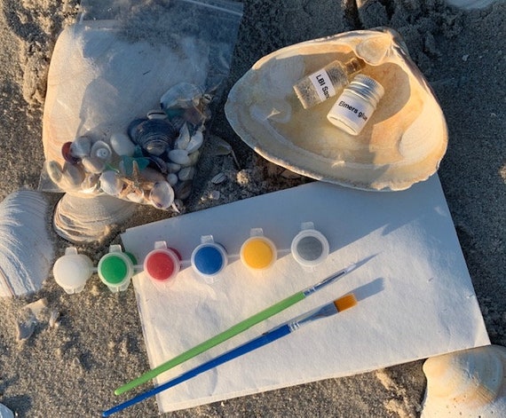 Seashell Painting Kit Craft and Painting Kits DIY Painting | Etsy