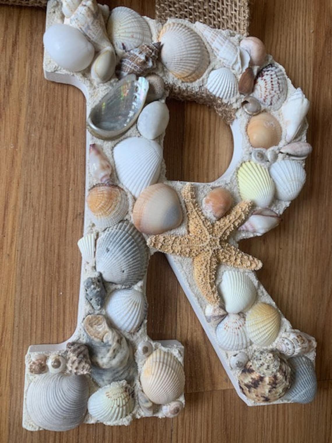 Shell Letters Initial Wall Art Seashell Wall Hanging Letter - Etsy