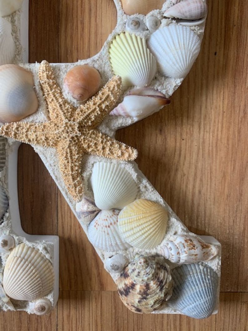 Shell Letters Initial Wall Art Seashell Wall Hanging Letter - Etsy