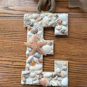 Shell Letters, Initial Wall Art, Seashell Wall Hanging, Letter Wall ...