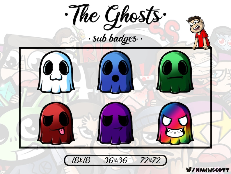 The Ghosts - 6 Twitch Sub Badges / Cheer Bit Badges - Etsy