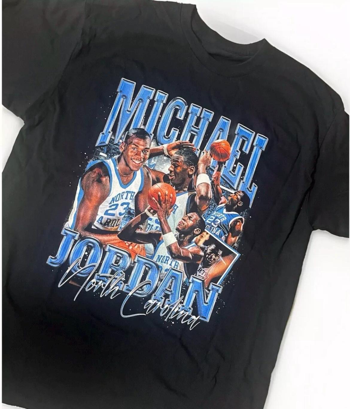 Michael Jordan UNC Graphic Tee - Etsy