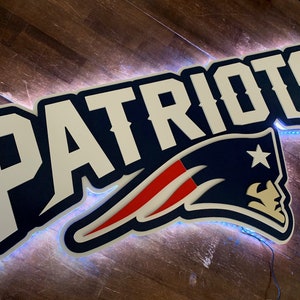 New England Patriots Wall Art supersized Nearly 4 Feet Wide With Remote ...