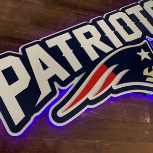 New England Patriots Wall Art supersized Nearly 4 Feet Wide With Remote ...