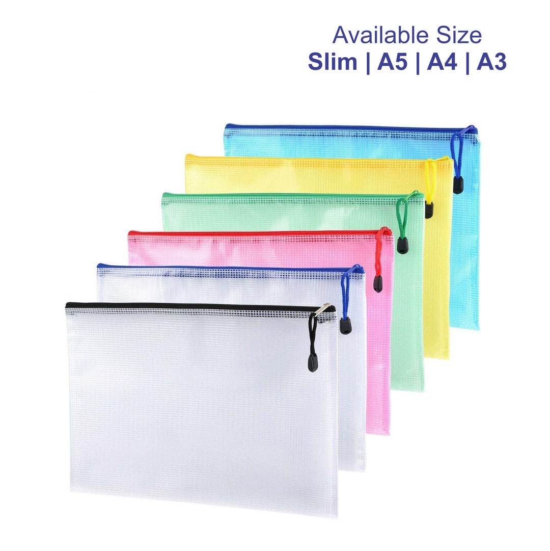 Plastic Document Wallets Zip Lock Bags Plastic Pockets With Zipper Slim