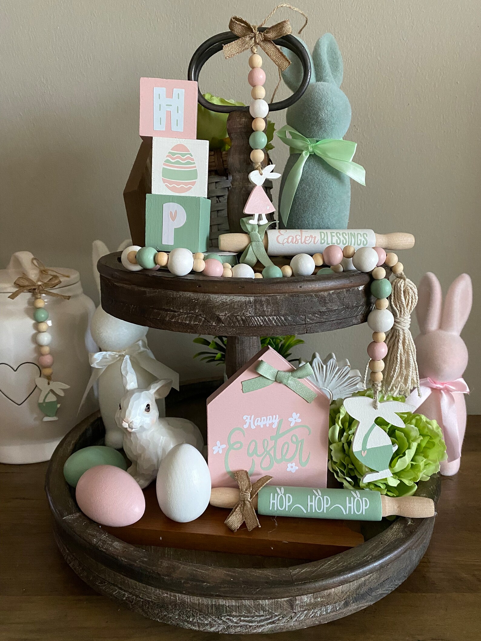 HOP Easter Wood Blocks, Tiered Tray Decor - Etsy