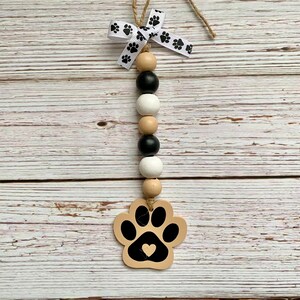 Woof Dog Bone or Paw Print Mini Bead Garland, Treat Canister Accent ...