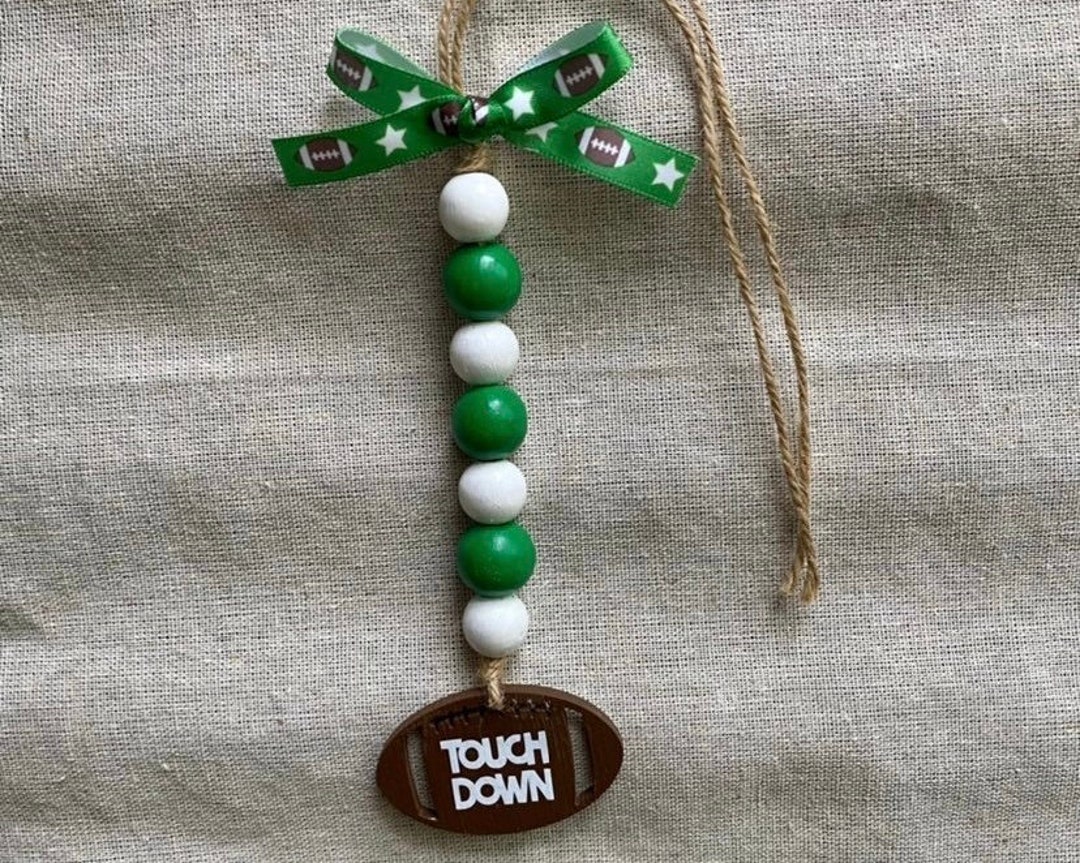 Football Fan Bead Garland, Canister Decor, Football Tiered Tray, Choice ...