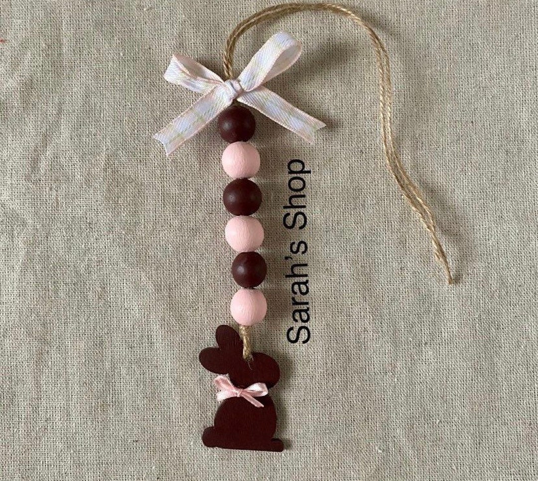 Chocolate Bunny Mini Bead Garland, Canister Garland, Easter Tiered Tray ...