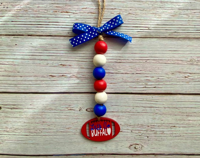 Buffalo Football Mini Bead Garland, Let’s Go Buffalo, 17, Gift for ...