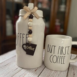Coffee Mug Canister Bead Garland, Cup Mini Garland, Coffee Bar Decor ...