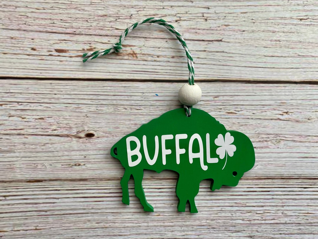 Irish Buffalo Ornament, Green Buffalo Ornament, Christmas Gift Idea for ...