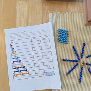 Montessori Inspired Colored Bead Stair Snowflake Math | Winter - Etsy