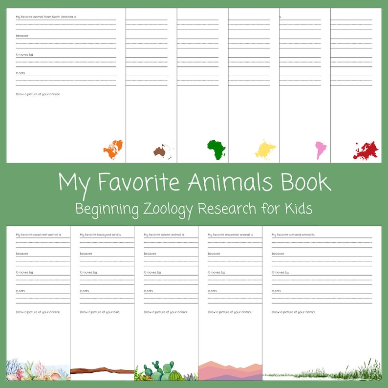 My Favorite Animals Book | Beginning Zoology Research for Kids ...