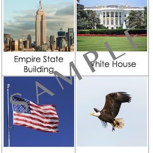 USA Landmarks & Symbols 3-part Cards | Montessori | United States ...
