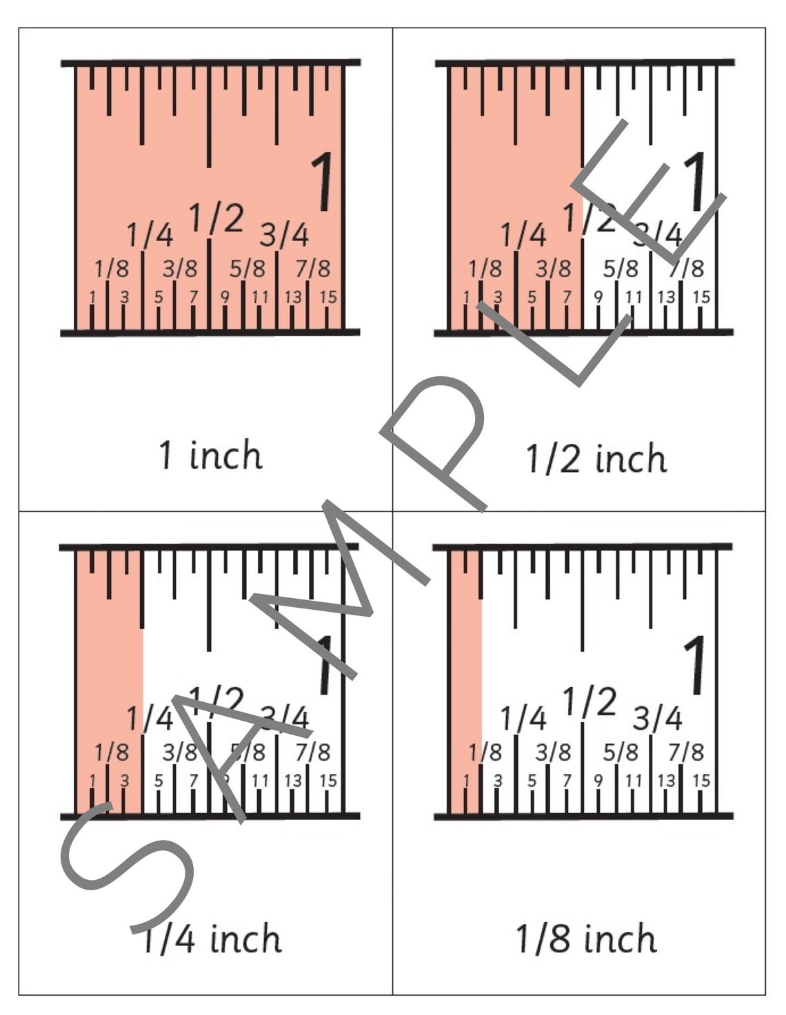 Measuring With a Ruler 3-part Cards Montessori Math - Etsy