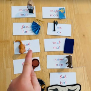 Short Vowel Words in Cursive & Print | Montessori | Reading - Etsy