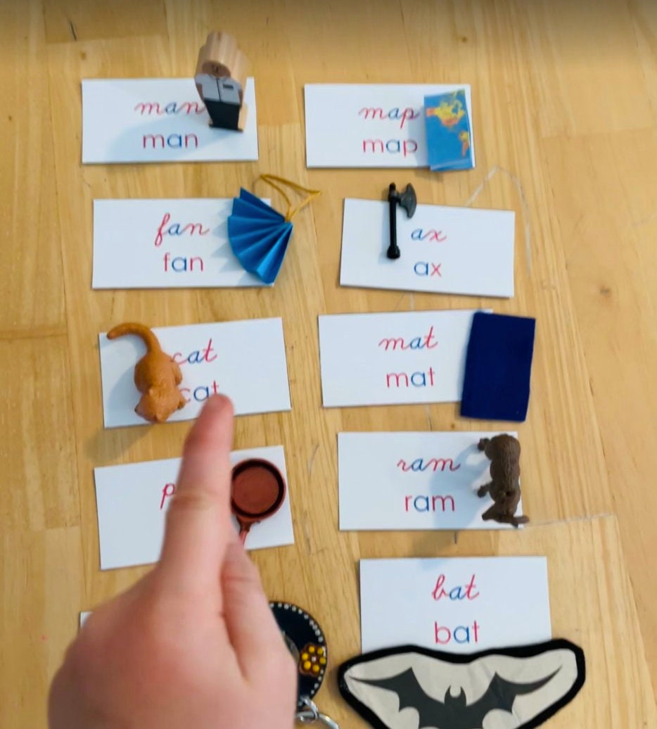 Short Vowel Words in Cursive & Print | Montessori | Reading - Etsy