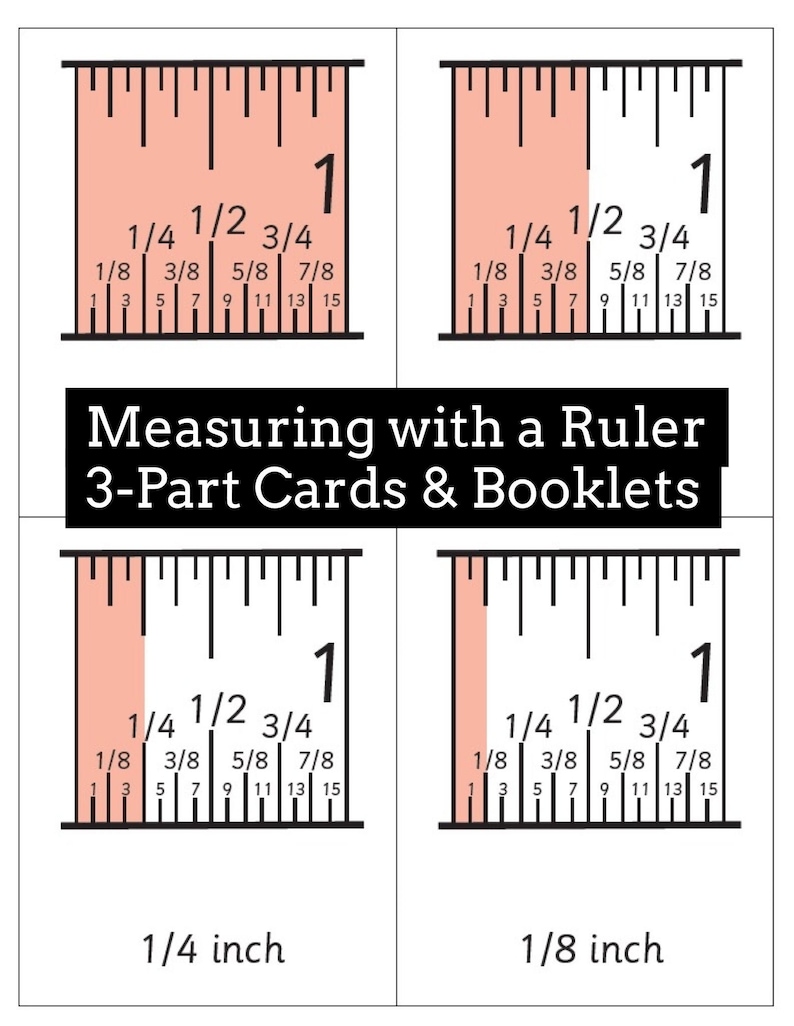 Measuring With a Ruler 3-part Cards | Montessori | Math Activities - Etsy