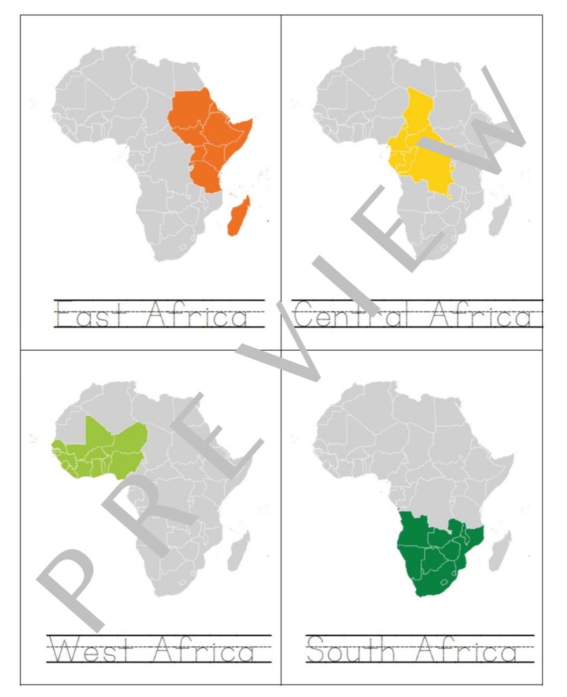Cities & Sub-regions of Africa Photo Cards Continents - Etsy