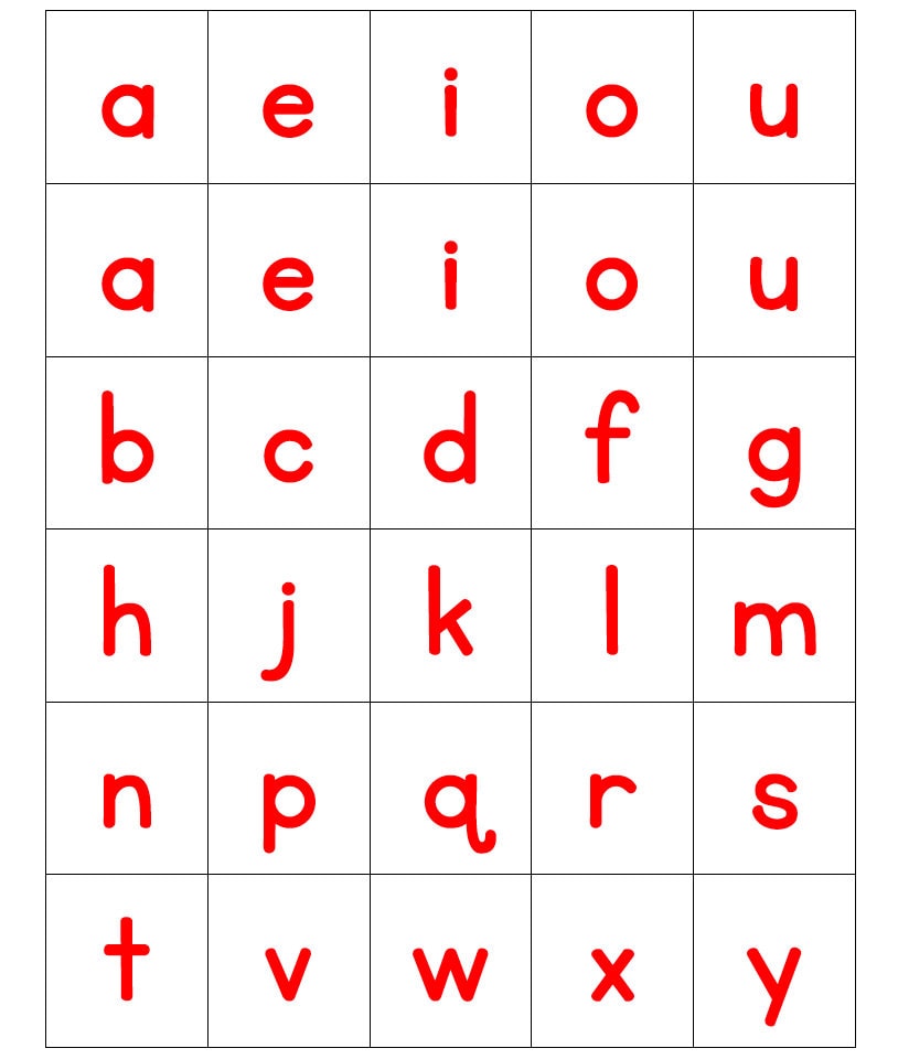 Red & Black Print Movable Alphabets Montessori Elementary Language ...