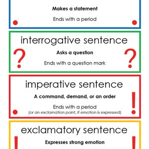 Autumn Types of Sentences Activity Pack | Elementary Language - Etsy