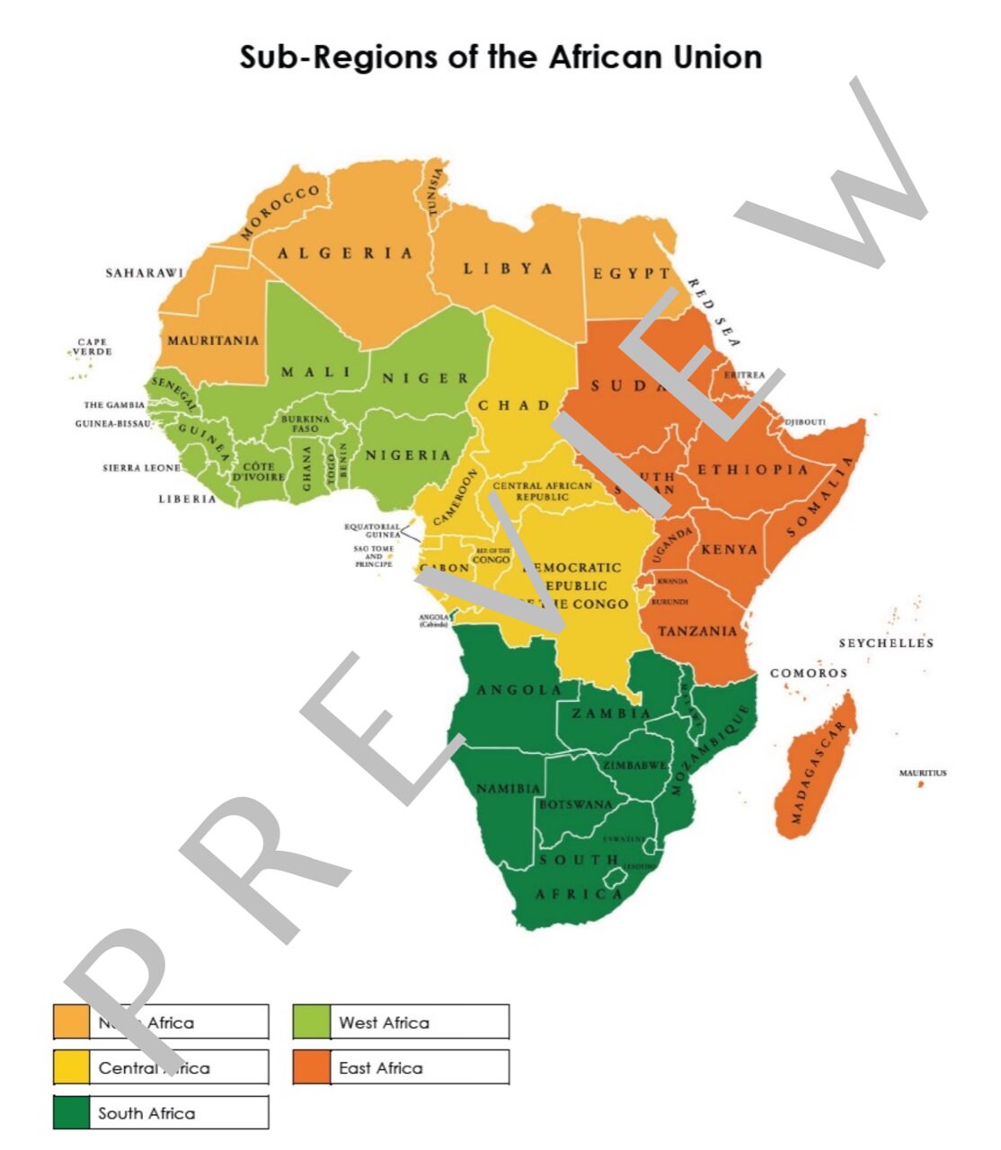 Cities & Sub-regions of Africa Photo Cards Continents - Etsy