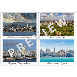 Cities & Sub-regions of Africa Photo Cards | Continents | Geography ...