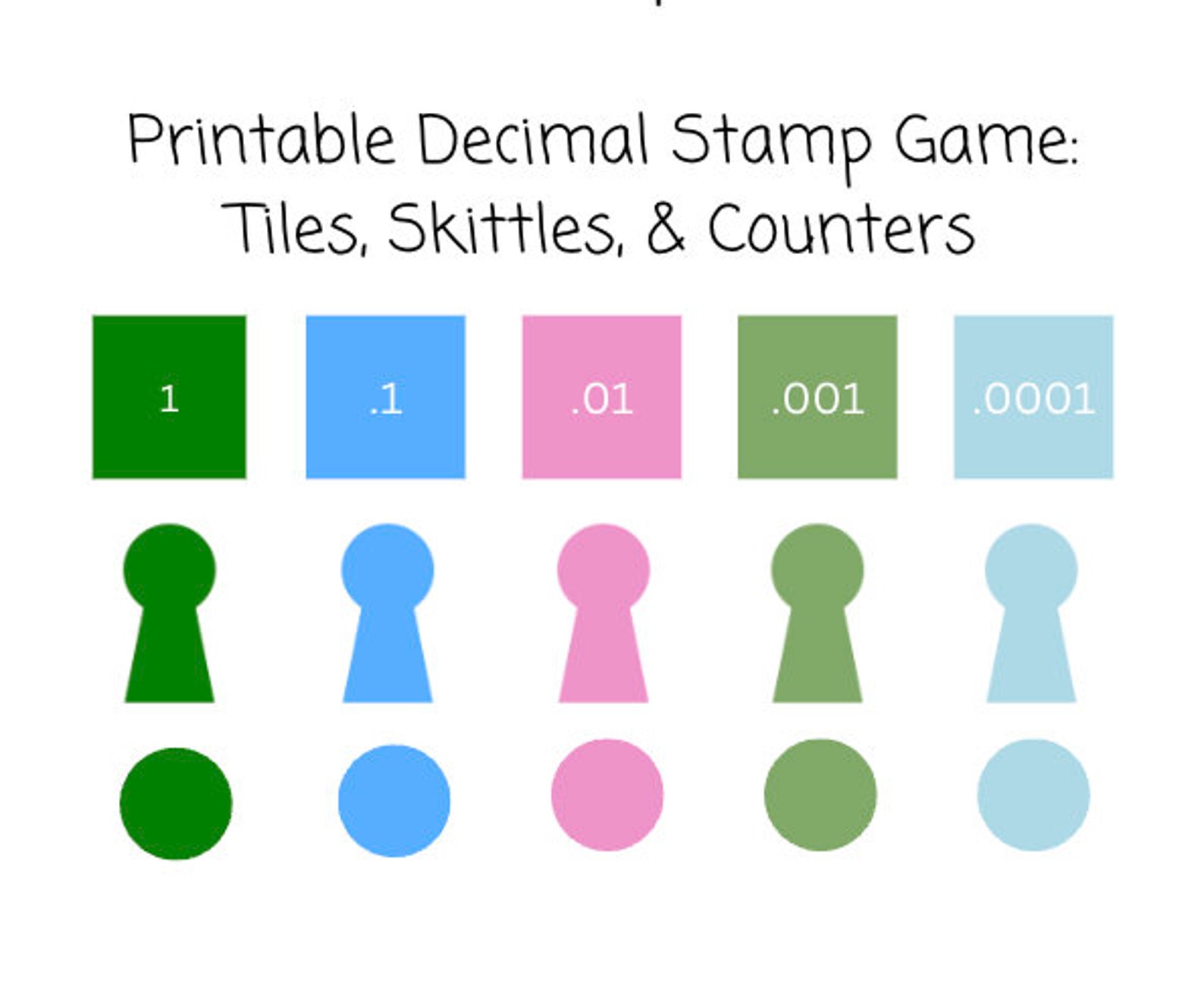 Printable Montessori Decimal Stamp Game | Elementary Math | Print at ...