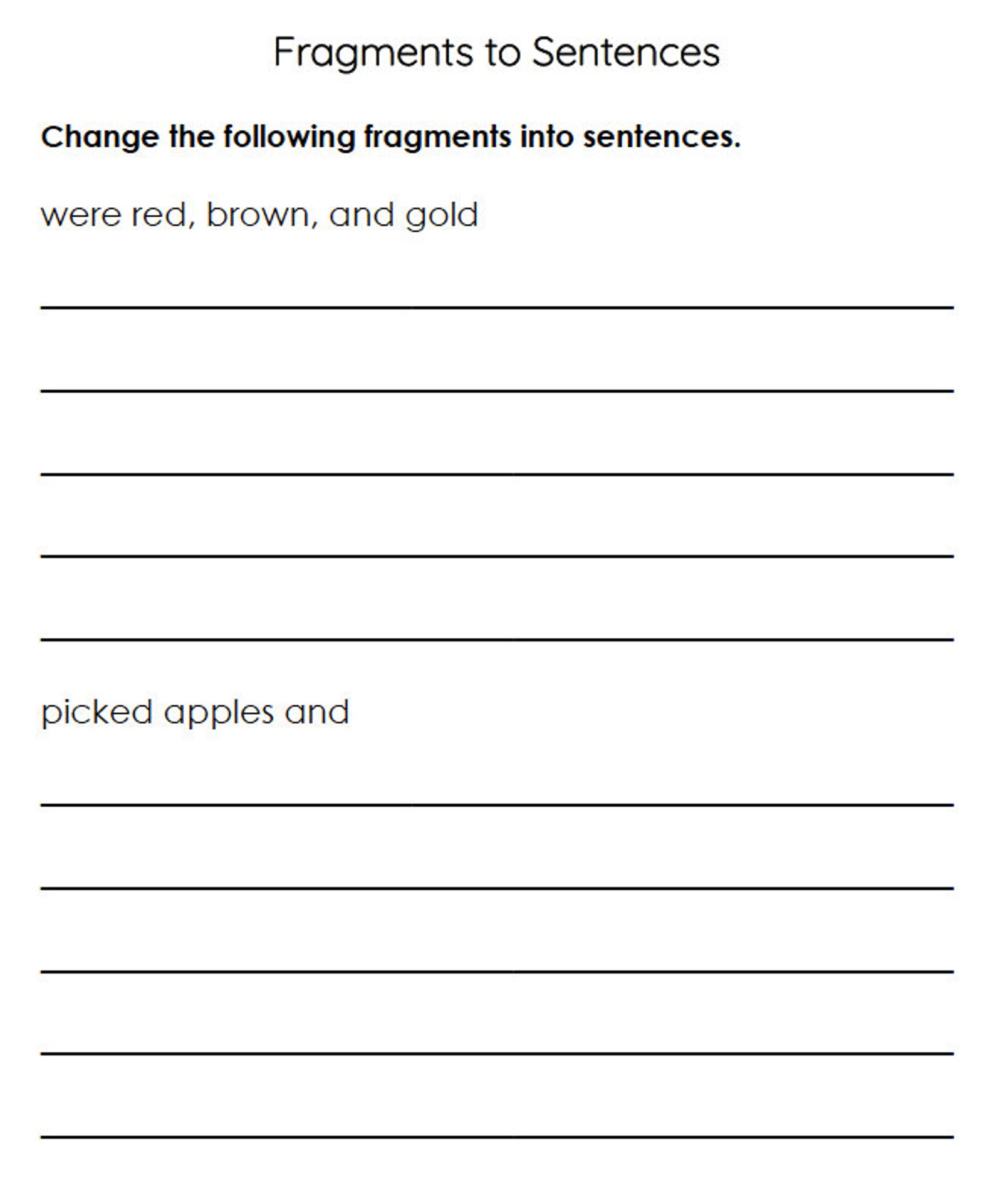 Autumn Types of Sentences Activity Pack Elementary Language - Etsy Canada