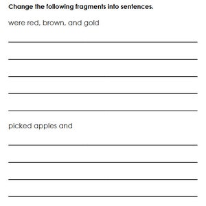 Autumn Types of Sentences Activity Pack | Elementary Language - Etsy Canada